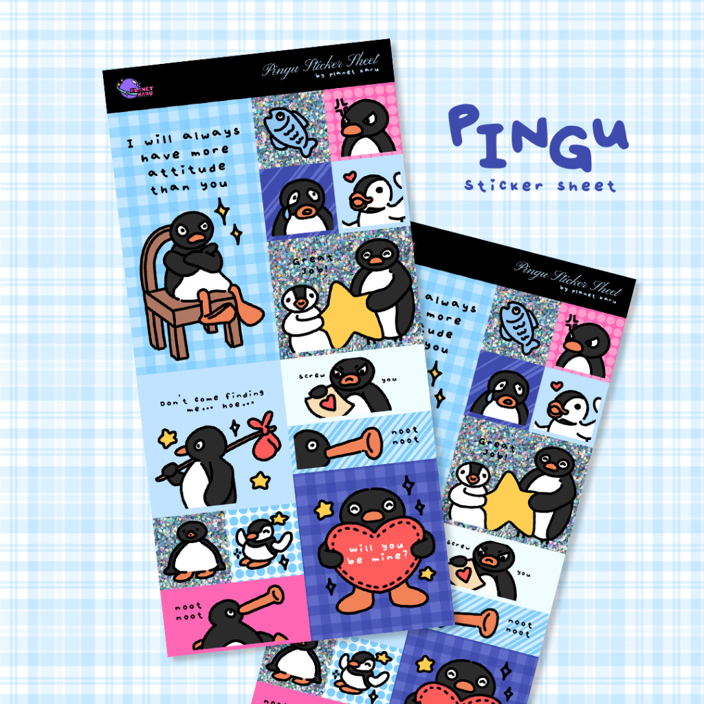 Pingu with Incredibly Sassy Attitude - Matte Waterproof Vinyl Sticker ...