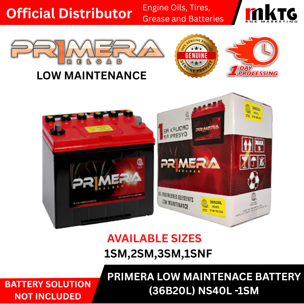 10% OFF PRIMERA LOW MAINTENACE BATTERY-(36B20L) NS40L-1SM (BATTERY ...