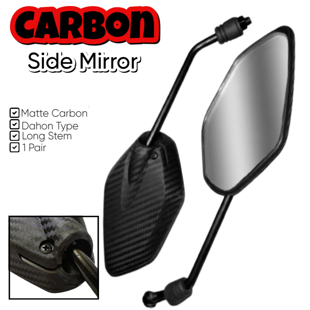 RUSI classic 250 - SIDE MIRROR LONG CARBON|LONG STEM DAHON TYPE FOR ...