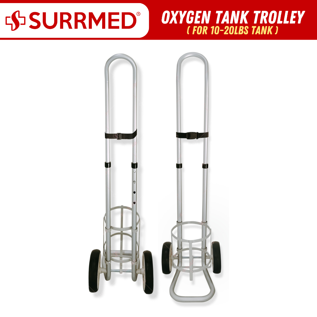 SURRMED Oxygen Tank Trolley | Heavy-Duty Cart for 15lbs / 20lbs ...