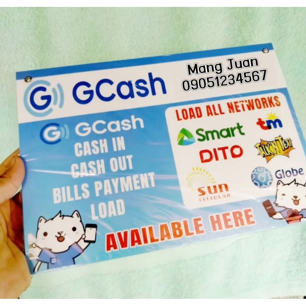 G-Cash Maya Laminated Top Signage Sintra Board: Enhance Cash In and ...
