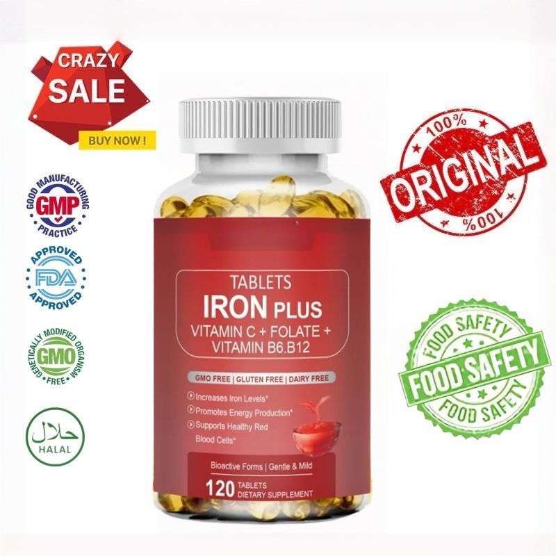 Mulittea Carbonyl Iron 68mg Tablets – with Vitamin C 250mg & Folate for ...