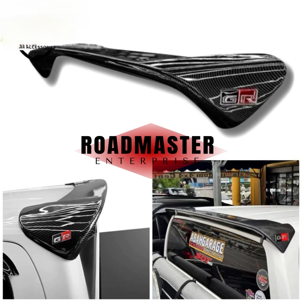 Toyota Hilux Revo Conquest GRS 2016 to 2026 Carbon Black Roof Spoiler w ...
