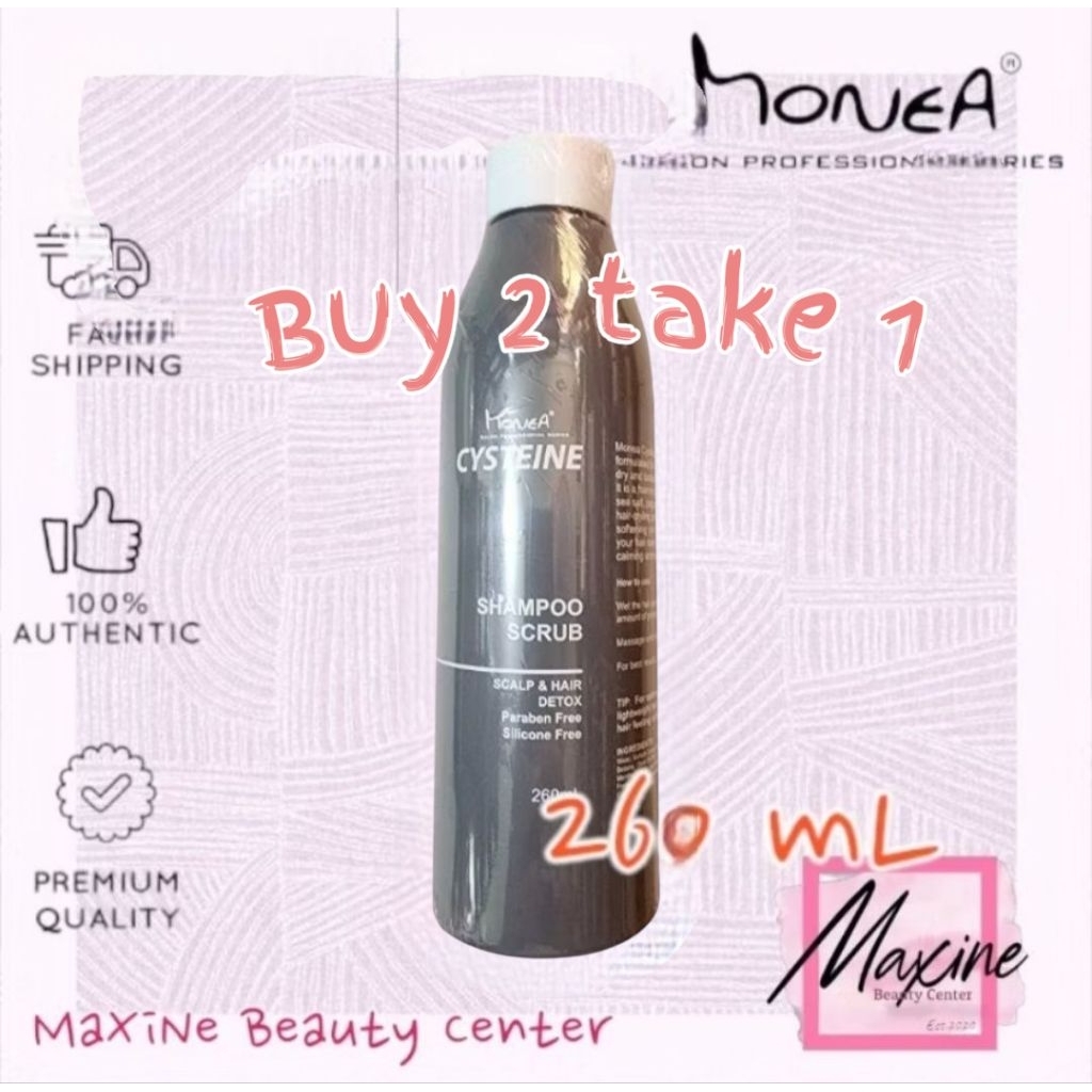 MONEA cystein BiOTOX shampoo scrub with biotin & sea salt, 260mL ...