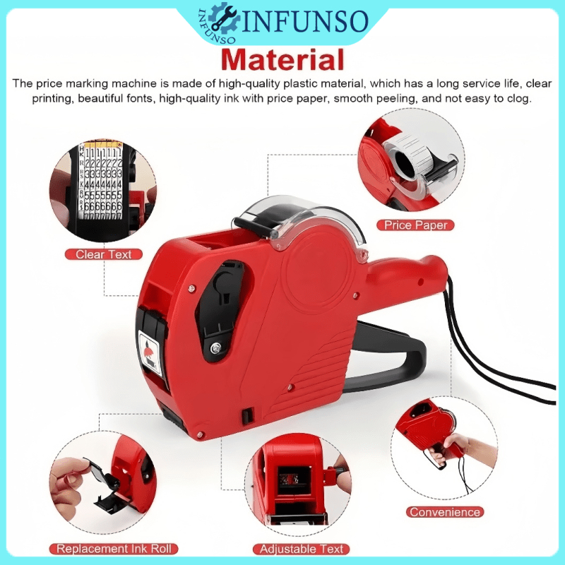 Single row 8 Digits Handheld Price Tag Gun with 1 Ink Coding Machine ...