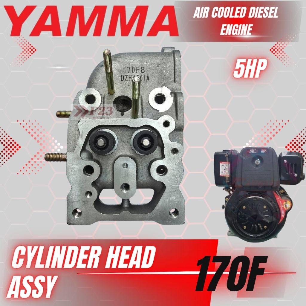 Cylinder Head Assy Yamma 170F 5HP Air Cooled Diesel Engine | Shopee ...