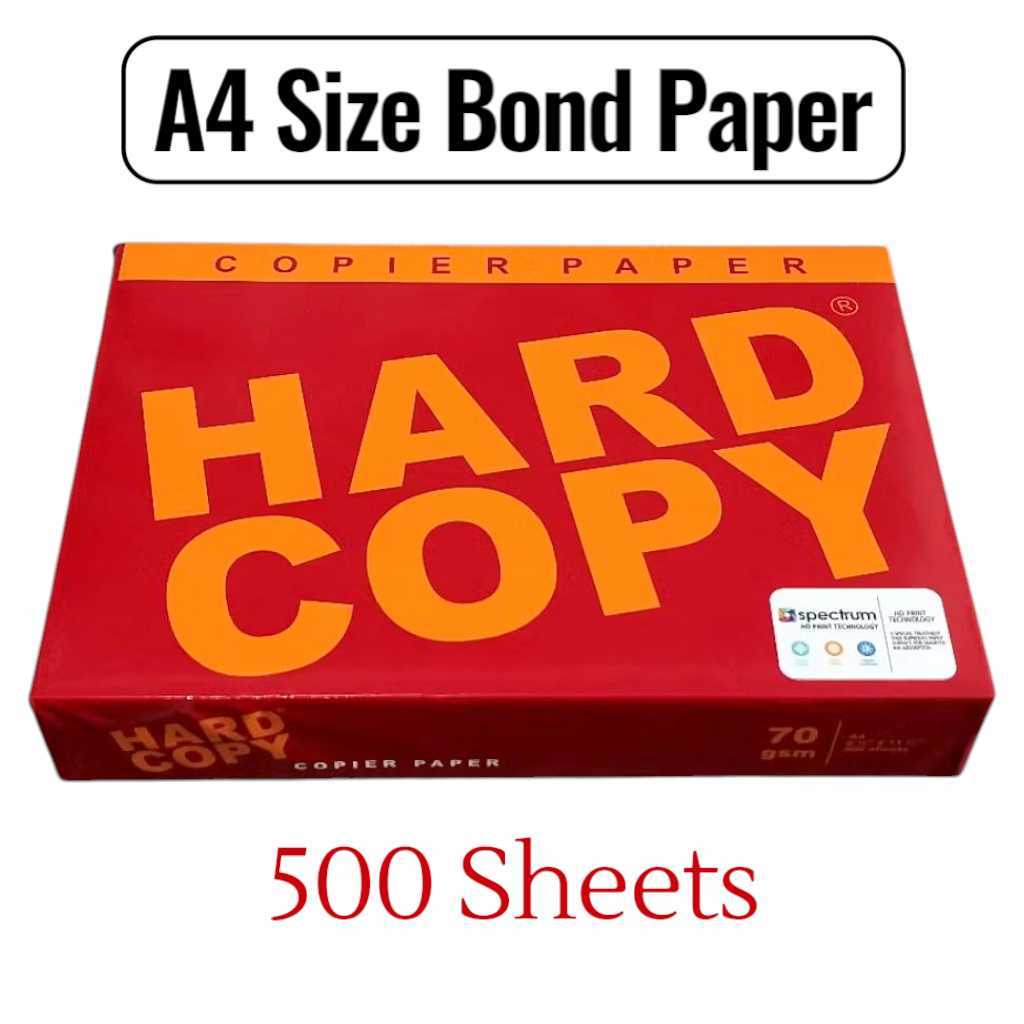 A4 Size Hard Copy Bond Paper 70gsm White Copier Paper 1 Ream 500 Sheets ...