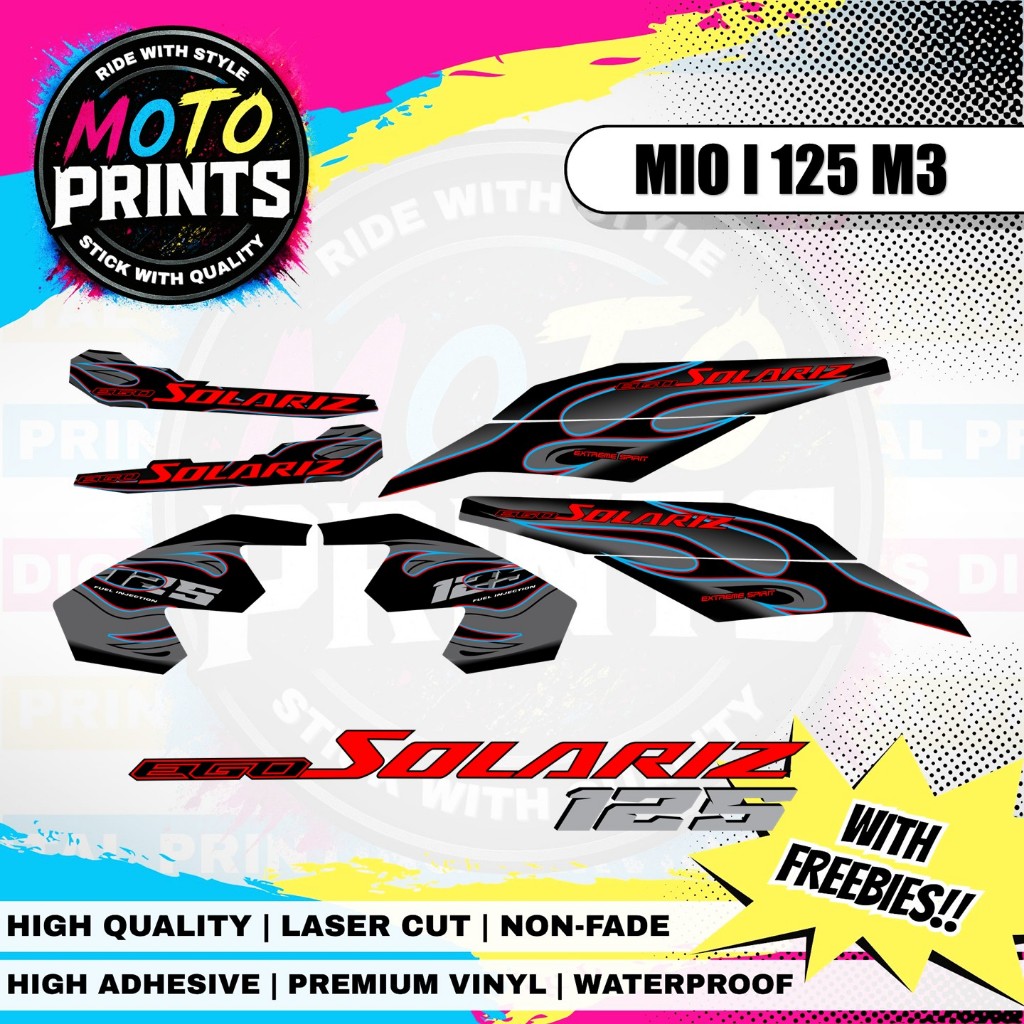 YAMAHA MIO i 125 M3 TRIBAL EGO SOLARIZ DECALS (WATERPROOF, LAMINATED ...