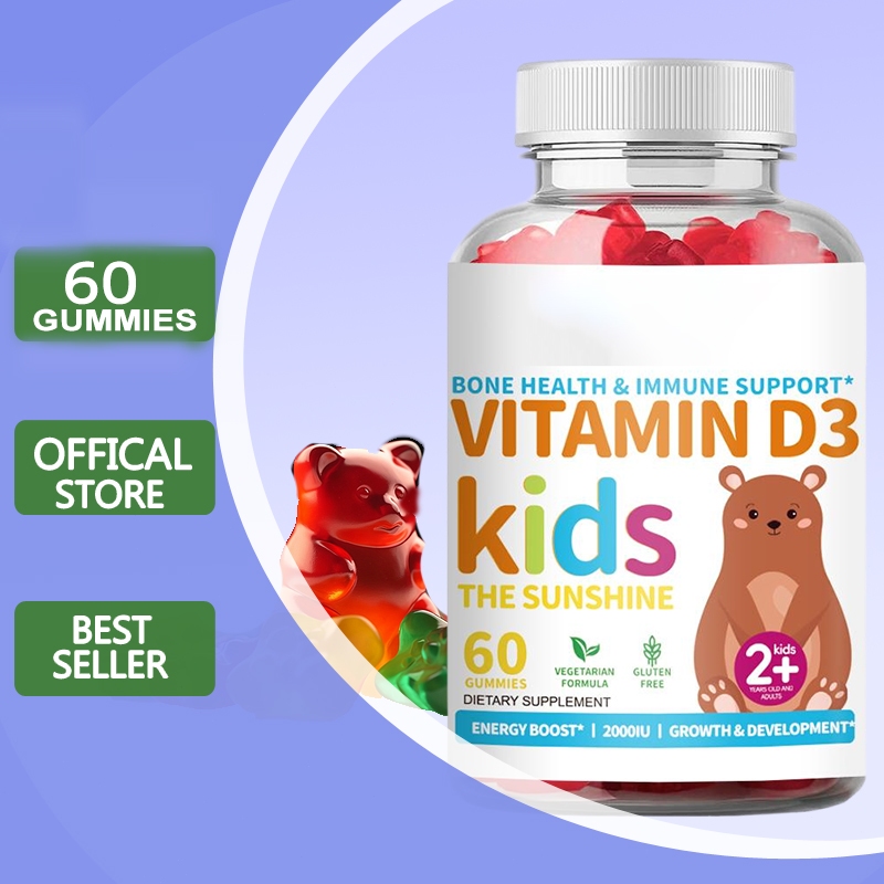 Vitamin D 2000 IU Gummies for Kids Adults High-Absorption Natural ...