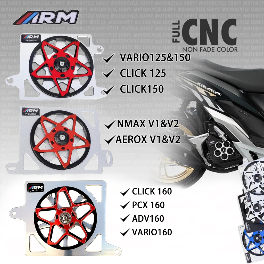 ARM Radiator Cover 3D Type Spinner for honda Click 125 Click 150 Vario ...