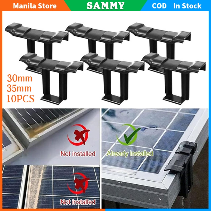 10PCS Photovoltaic Panel Water Guide Plastic Clips 35/30mm Solar Panel ...