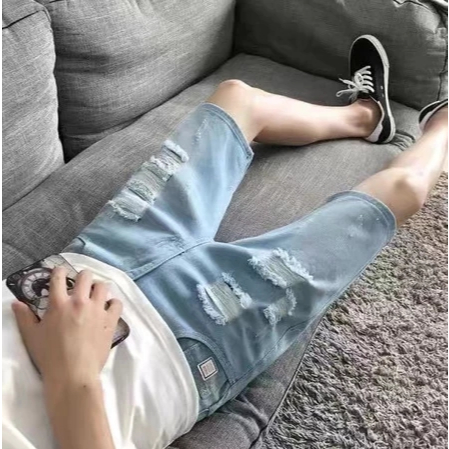 TATTERED DENIM SHORT FOR MEN Est toi High quality maong shorts | Shopee ...