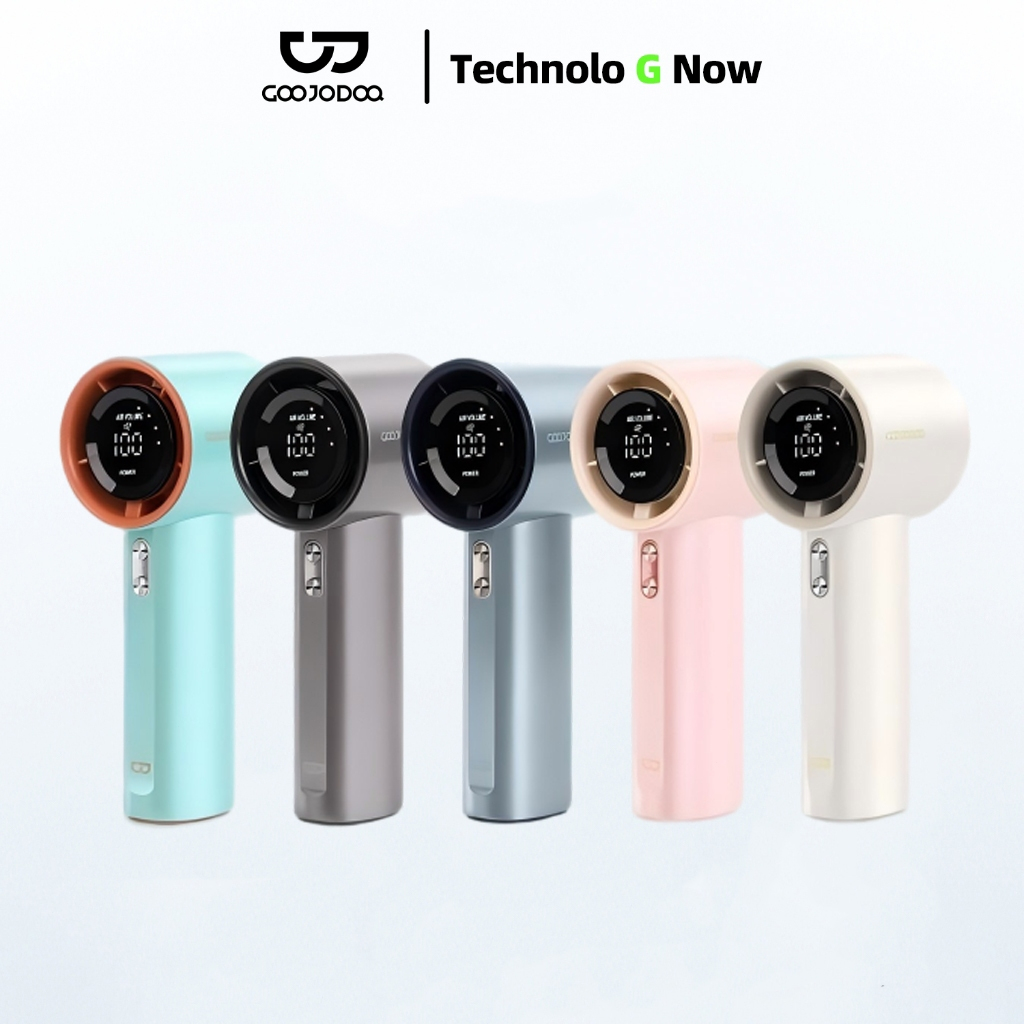 GOOJODOQ Mini Fan - 4000mAh Rechargeable Turbo Jet - Handheld Portable ...