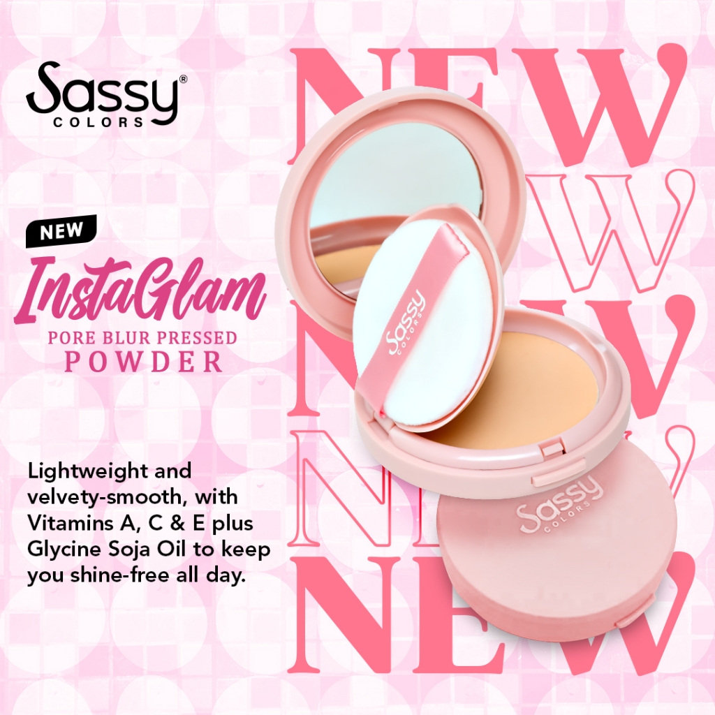 NEW Sassy Colors InstaGlam Pore Blur Pressed Powder-with Vitamins A C ...