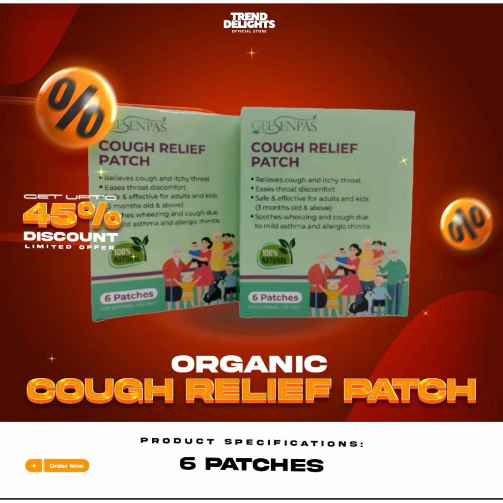 11.11 super sale! SUPER EFFECTIVE!!! Organic Cough Relief Patch 6 PATCH ...