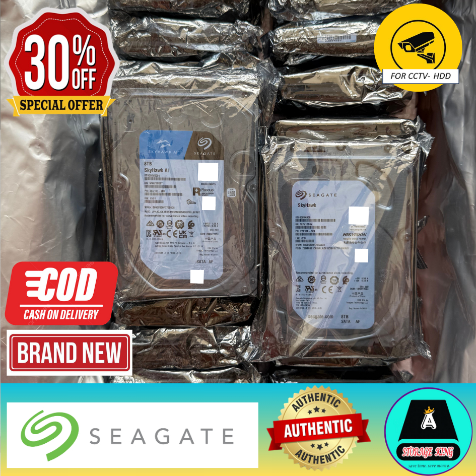 Seagate 8TB Skyhawk AI 7200RPM 256MB ST8000VE001 Hard Disk Drive ...