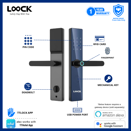 LOOCK A12 TTLOCK Smart Digital Door Lock Keyless Entry Smart Home ...