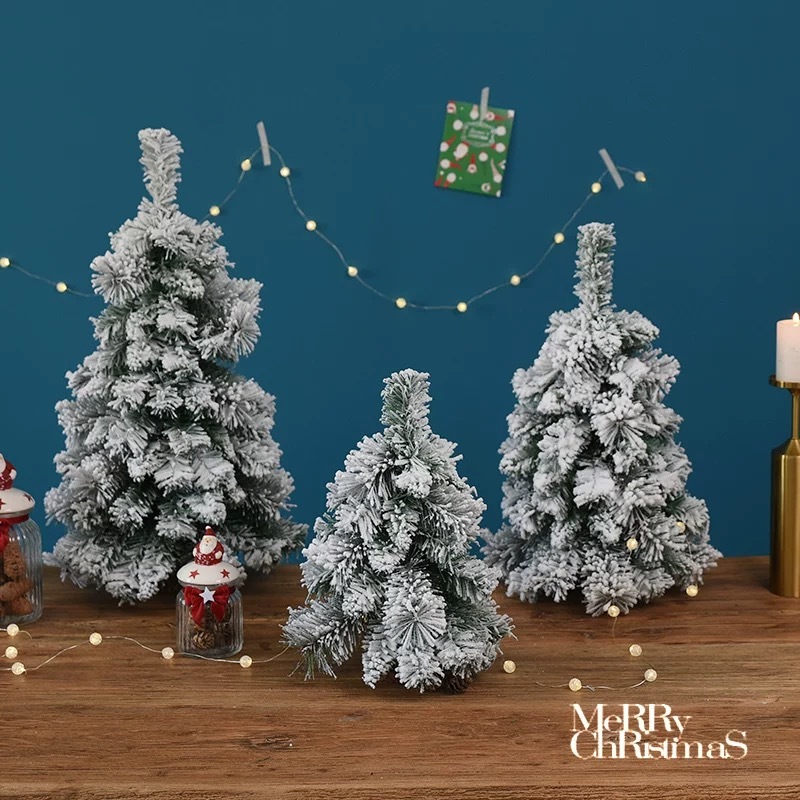 Snow green artificial snow Christmas tree with high quality decoration ...