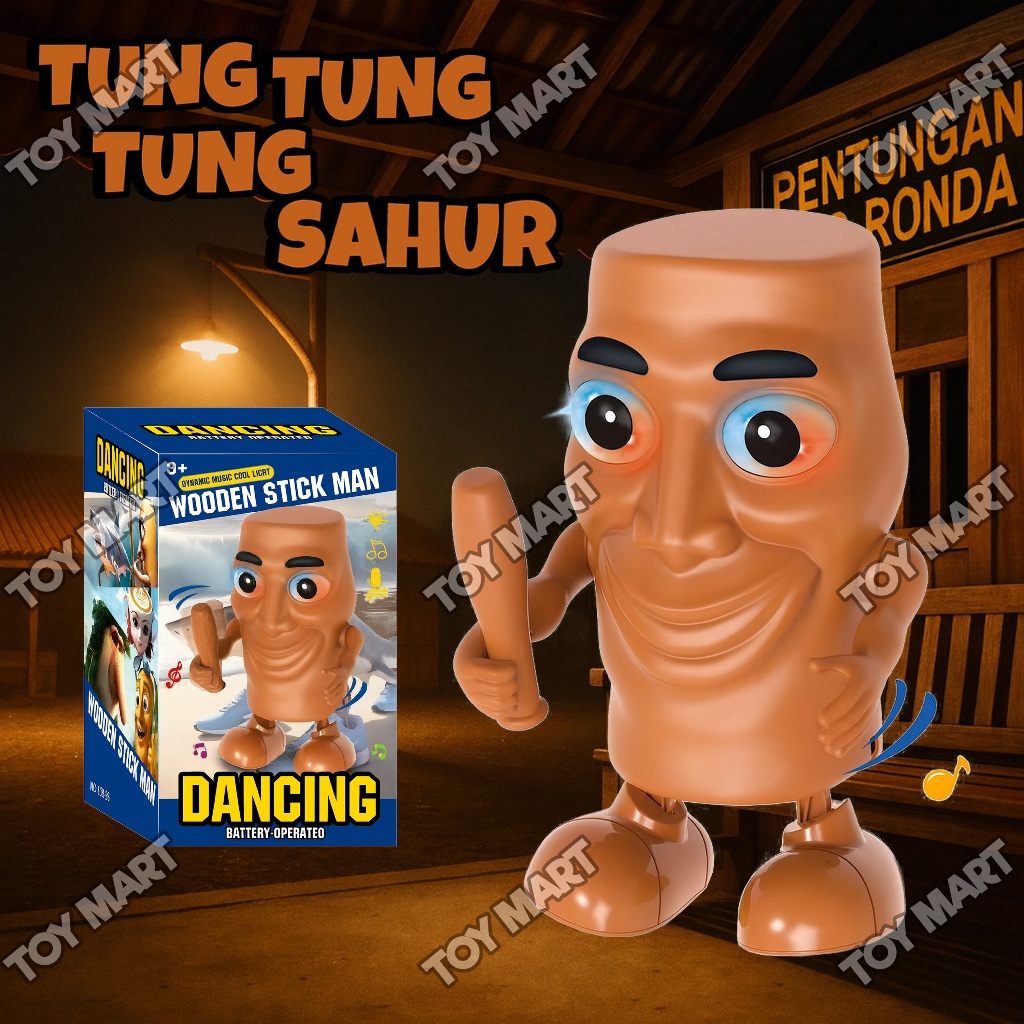 Tung Tung Tung Sahur Robot Stick Man Dance & Music Action Toy for Kids ...