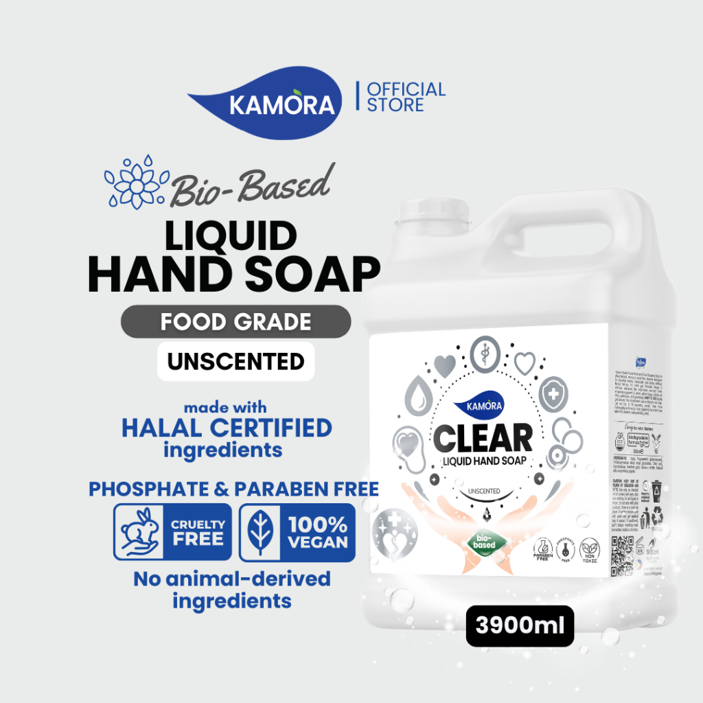 Kamora Clear Hand Soap - Food Grade Unscented Formula, Safe Mild ...