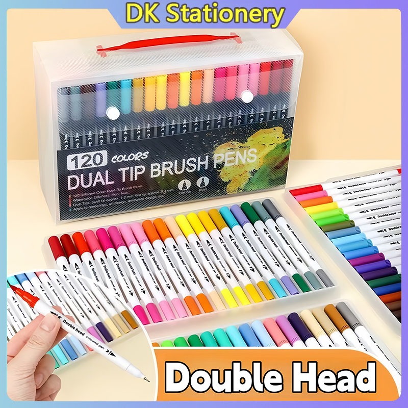 120 Colors Brush Pen Dual Tip Watercolor Pen Marker Pen coloring set ...