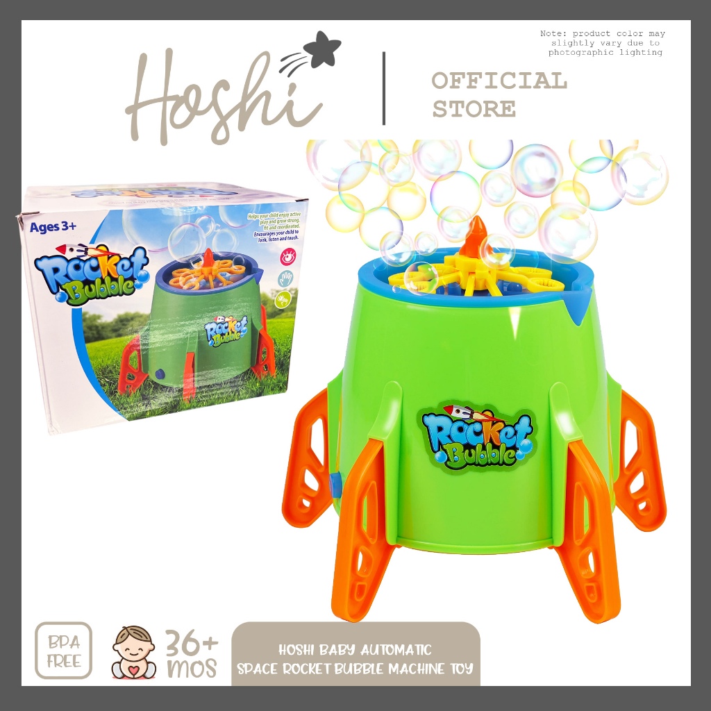 Hoshi Baby Automatic Space Rocket Bubble Machine Toy, Bubble Maker Toy ...