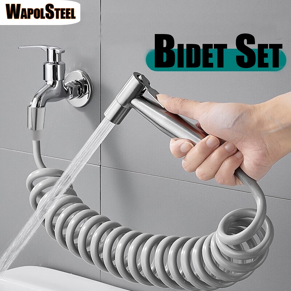 WapolSteel Bidet Spray Set Stainless With Retractable Portable Shower ...