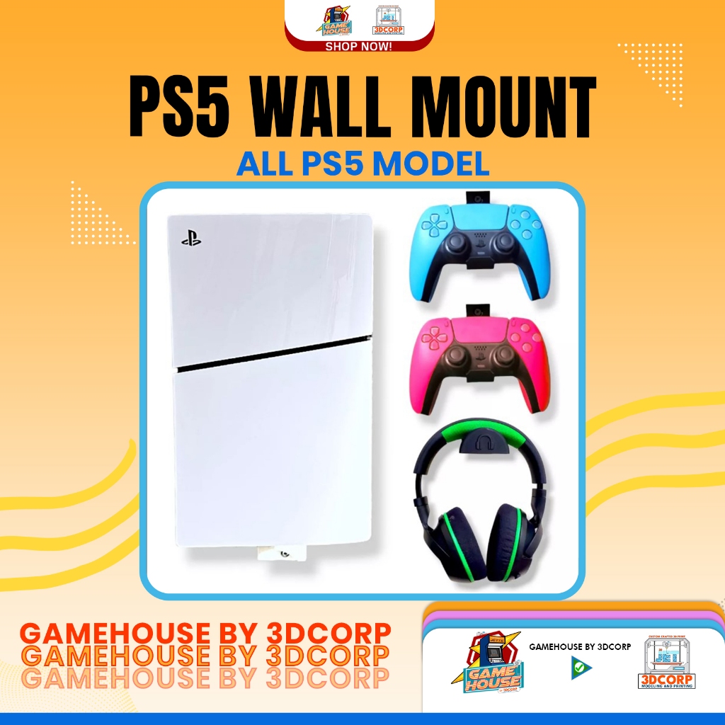 Gamehouse by 3DCorp PS5 Wall Mount Set for Any PS5 Model | Shopee ...