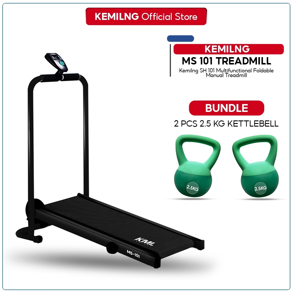 Kemilng MS 101 Multifunctional Foldable Mini Manual Treadmill Bundle ...