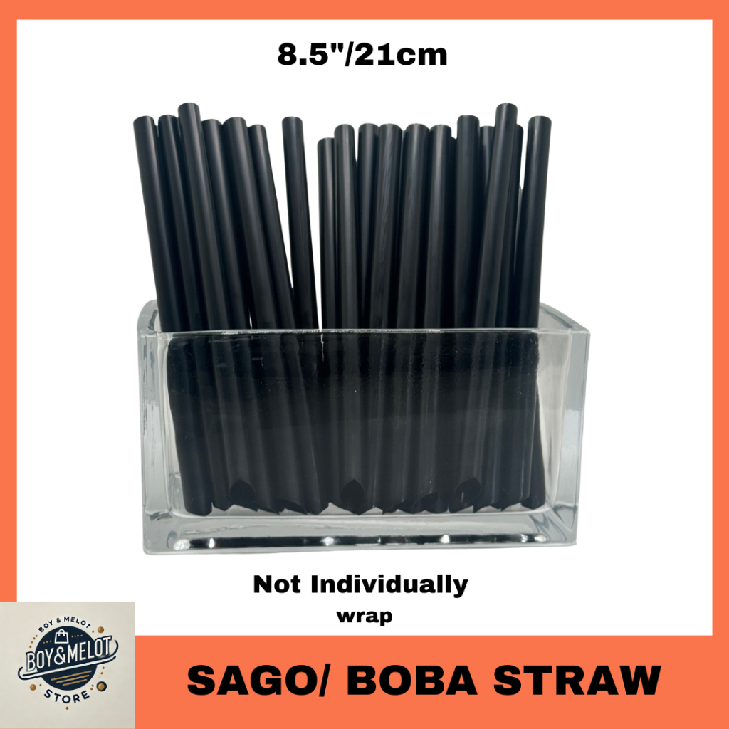 Black Boba / Sago Straw – Big Straw for Milk Tea, Pearls & Smoothies ...
