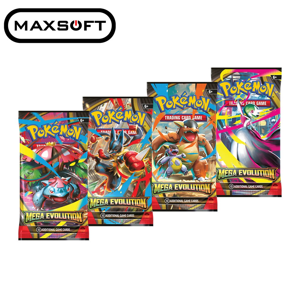 Pokémon TCG: Mega Evolution Booster Pack (Set of 4Packs) Random Design ...