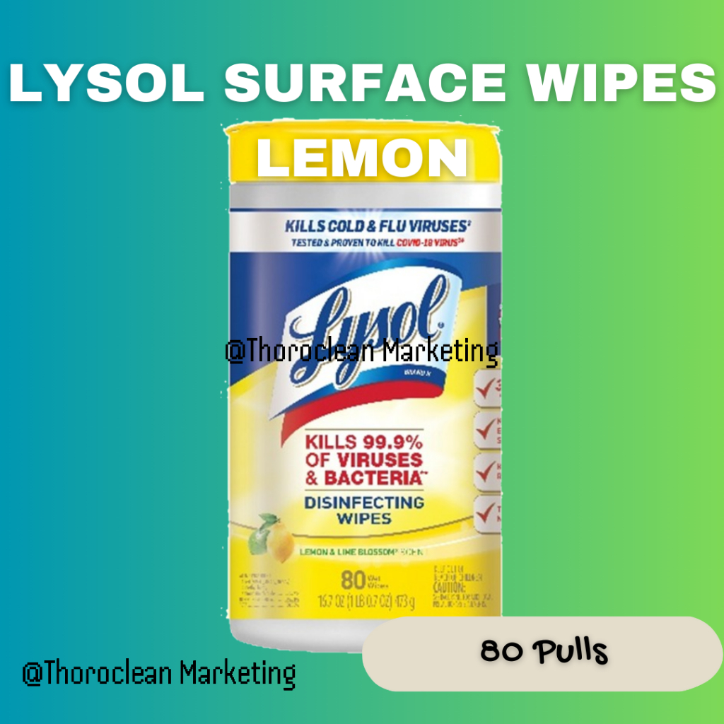 Lysol Surface Disinfectant Wipes Lemon 80 pulls | Shopee Philippines