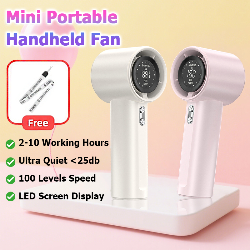 ⚡GOOJODO⚡Mini Fan 4000mAh Rechargeable Turbo Fan 100-Level Speed ...