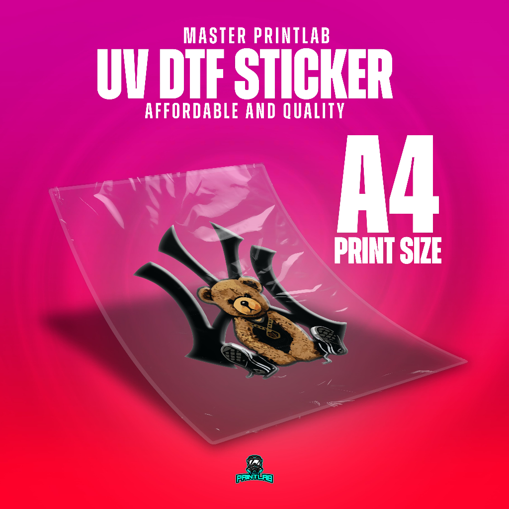 A4 Size UV DTF Permanent Sticker Embossed Logo Printed for Cars ...