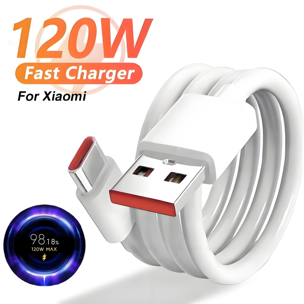120W USB Turbo Fast Charging Cable for Xiaomi 15 14 13 12 11 6A 67W ...