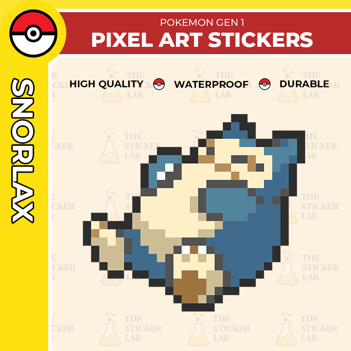 The Sticker Lab - Pokemon Pixel Stickers - #0143 SNORLAX (High Quality ...