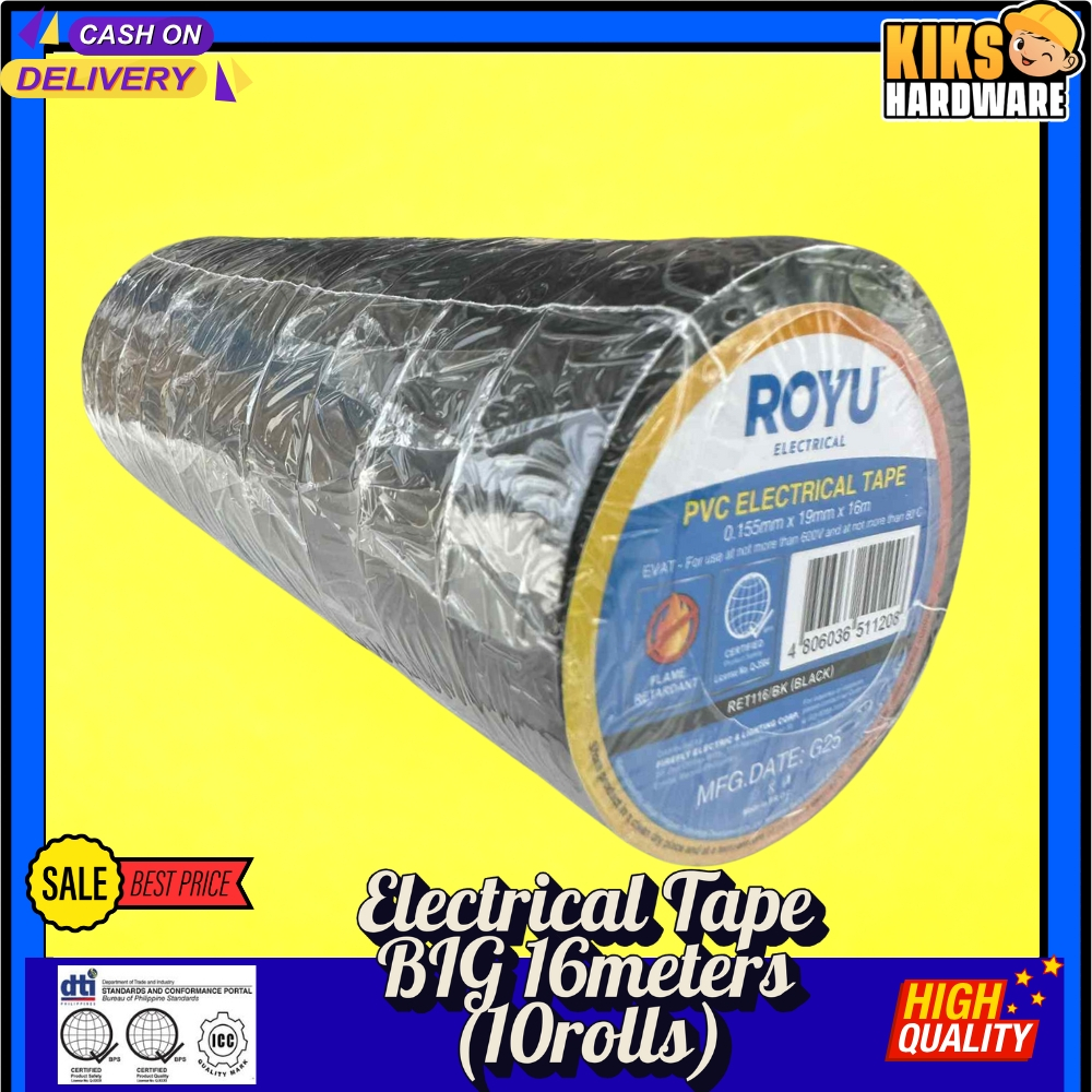 Electrical Tape BIG Size 16meters [10rolls,20rolls,30rolls] Glass Mesh Tape 50mm x 30m | Shopee ...