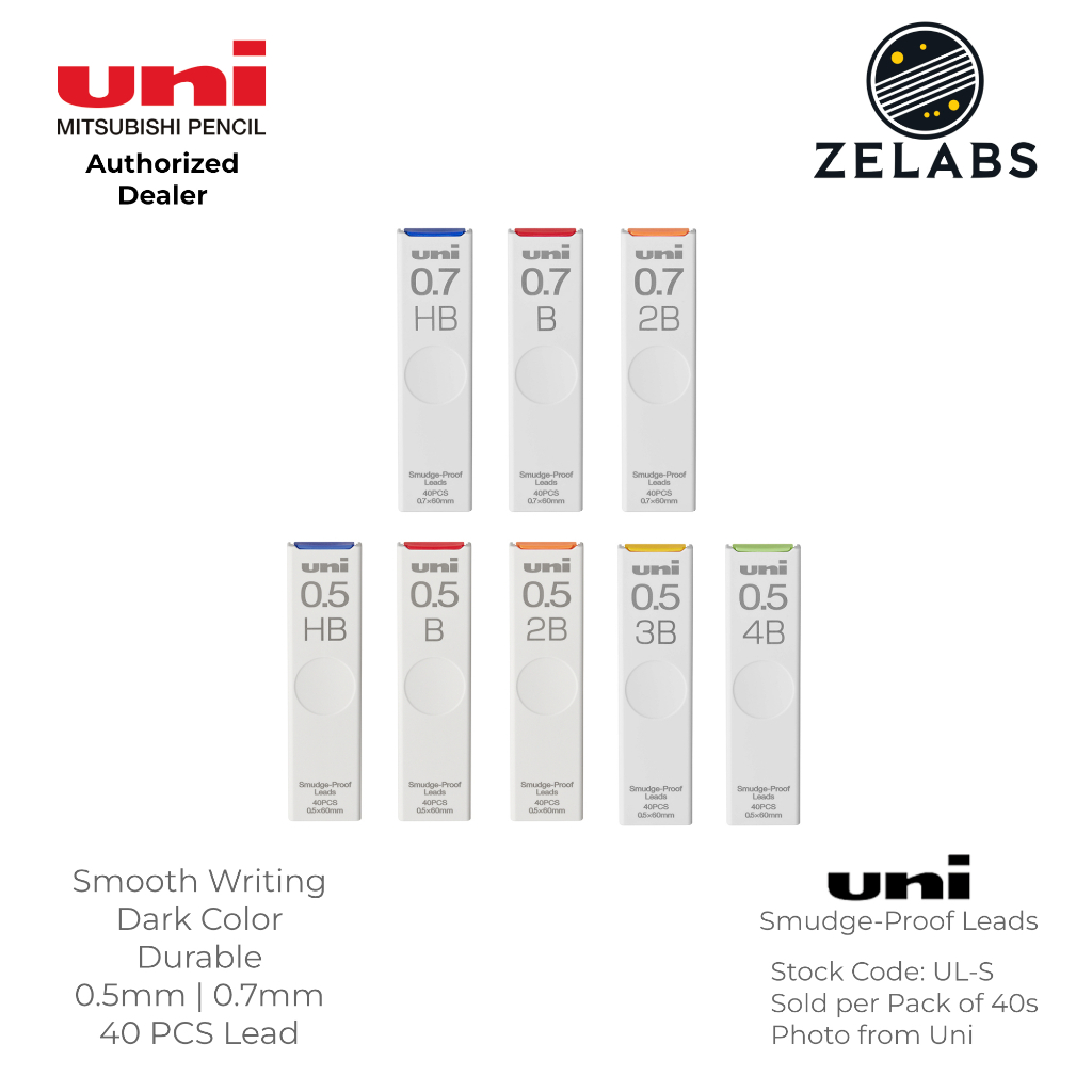 Uni Smudge-Proof Lead Mechanical Pencil Refill - UL-S - 0.5mm | 0.7mm ...