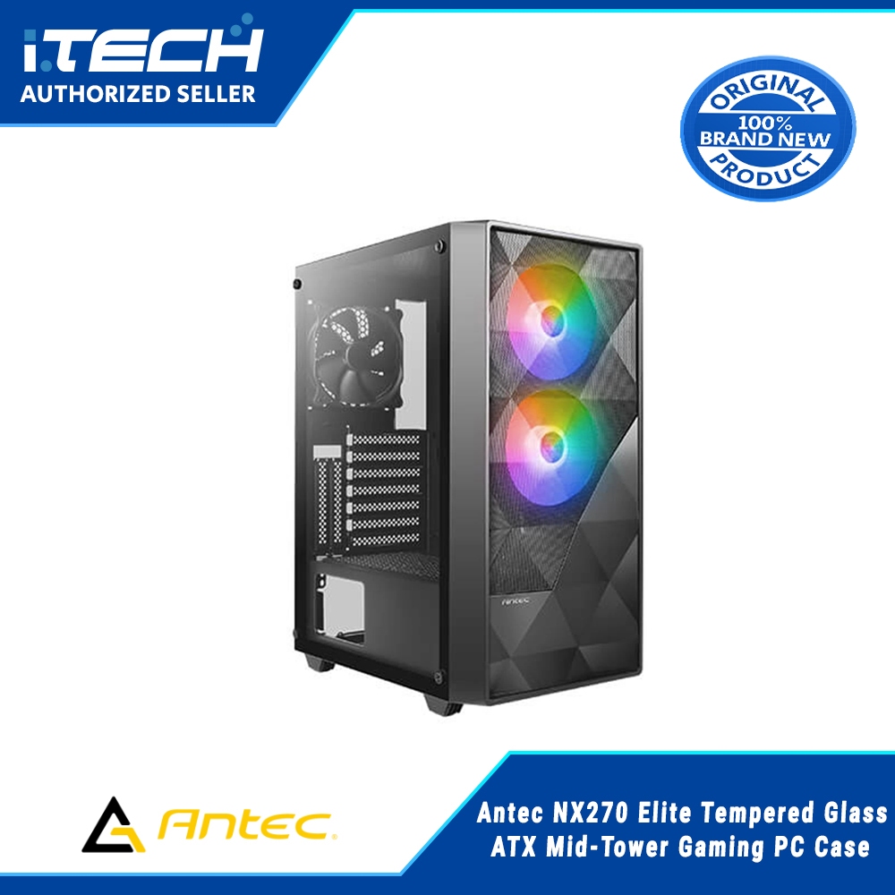 Antec NX270 Elite Tempered Glass ATX Mid-Tower Gaming PC Case | Shopee ...
