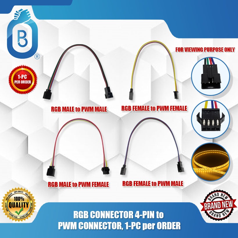 RGB CONNECTOR 4-PIN to PWM CONNECTOR, 1-PC per ORDER | Shopee Philippines