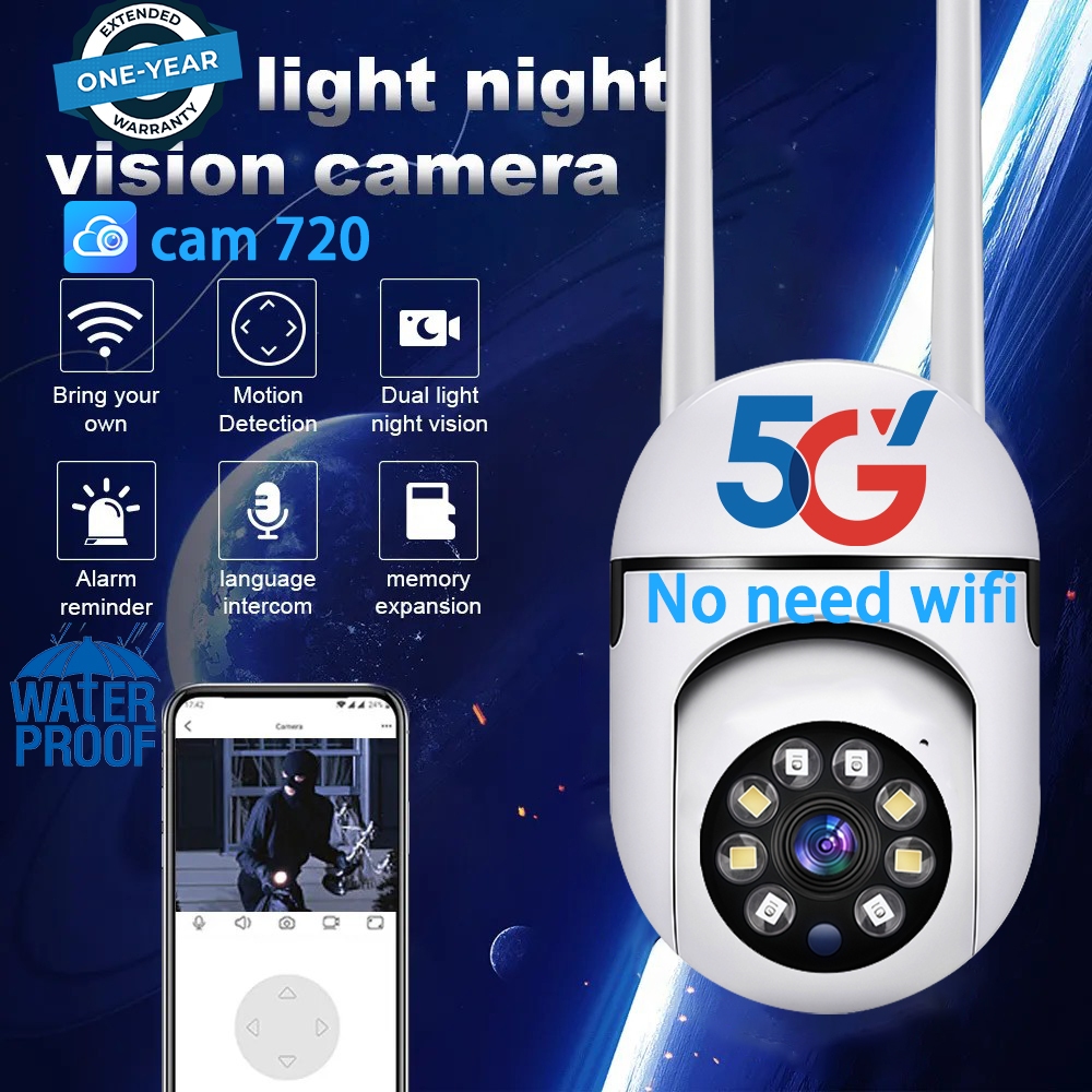 V380 Pro 5G Waterproof Outdoor CCTV Dual Lens Camera waterproof No WIFI ...