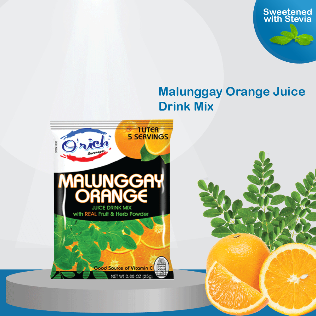 Orich Beverages Litro Pack Malunggay Orange Juice Drink Mix 25grams x ...