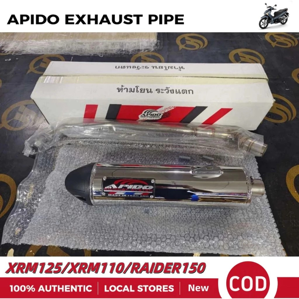 New Apido Muffler Pipe for Raider 150 carb & Xrm 125/RS125carb/fi / XRM ...