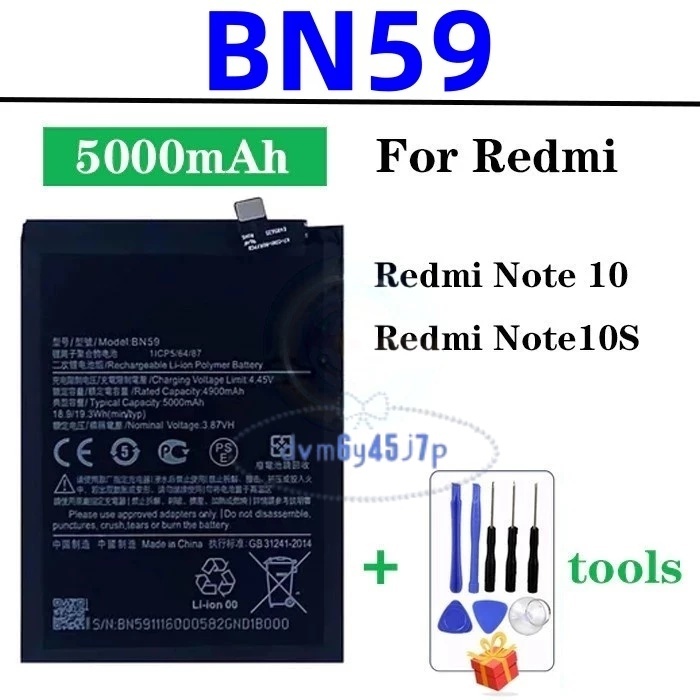 BN59 Battery For Xiaomi Redmi Note 10 10S 10 S Bateria Batteries Fast ...