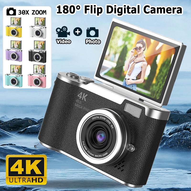4K HD Digital Camera Flip screen 180° 48MP Photography HD Selfie Mini ...