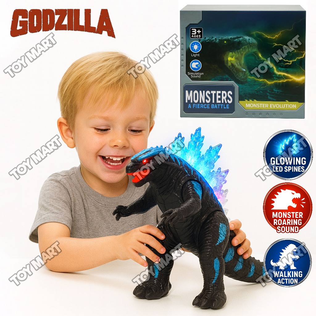 Mega Roaring Godzilla King of Monsters Monsterverse Robot LED Glow ...