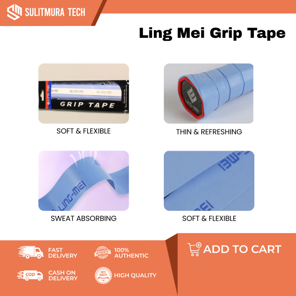 Ling Mei Badminton Racket Grip Over grip Nonslip PU Tennis | Shopee ...