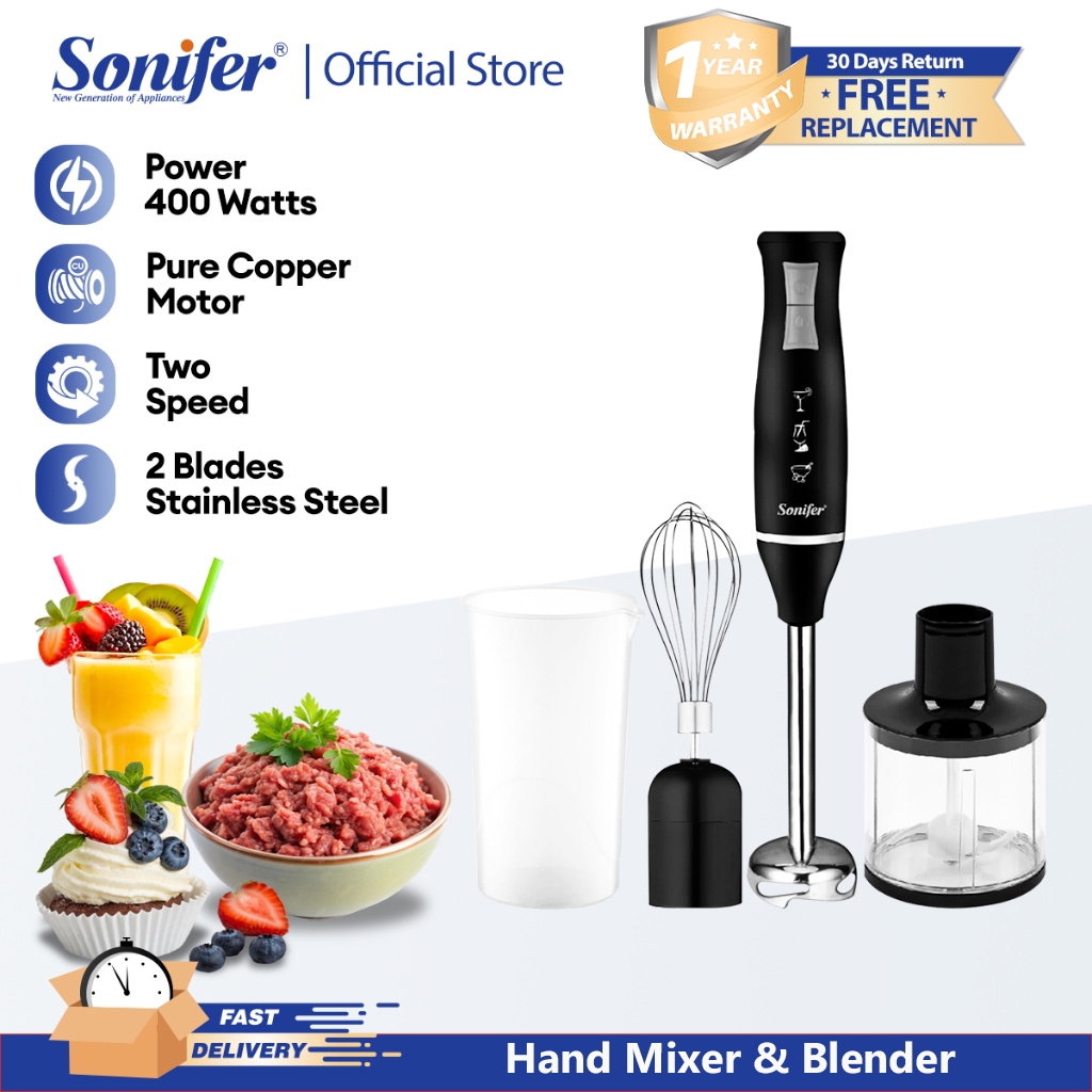 Sonifer 3IN1 Hand blender Baby food processor Hand mixer Egg beater ...