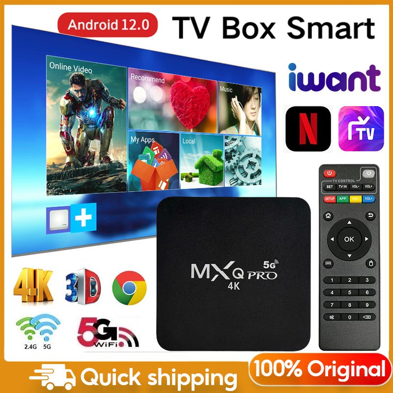 MXQ Pro 5G 4K smart TV box 8GB / 128gb WiFi Android 12.0 HD TV box ...
