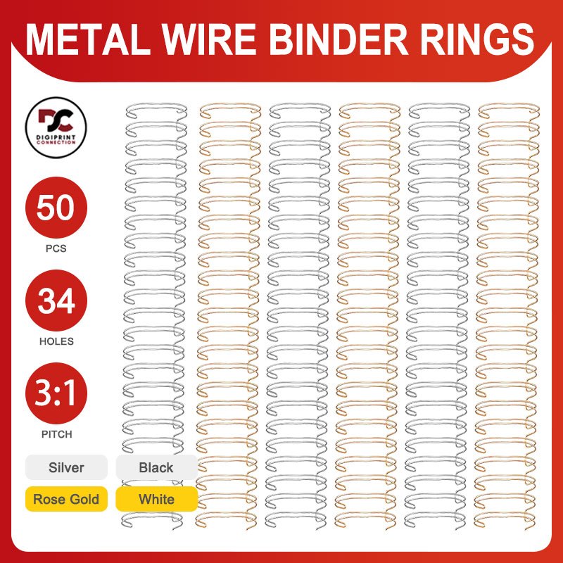 Officom Metal Wire Binder Rings 50pcs - Durable & Refillable For ...